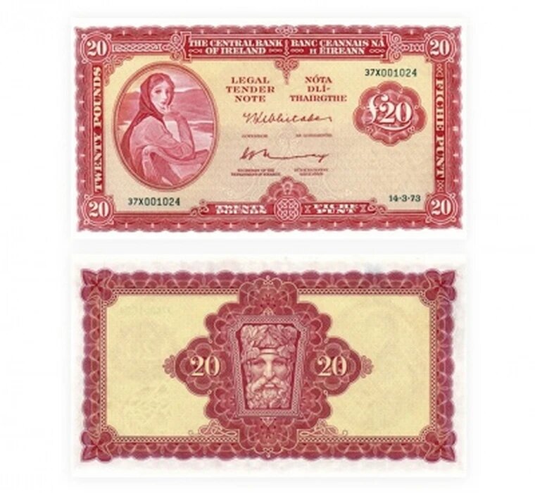 20 фунтов 1973 Ирландия, сувенирная копия, банкноты и купюры редкие коллекционные