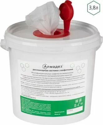 Алмадез диспенсерная система 3,8 л с сухими салфетками 15 см *25 см (200шт)