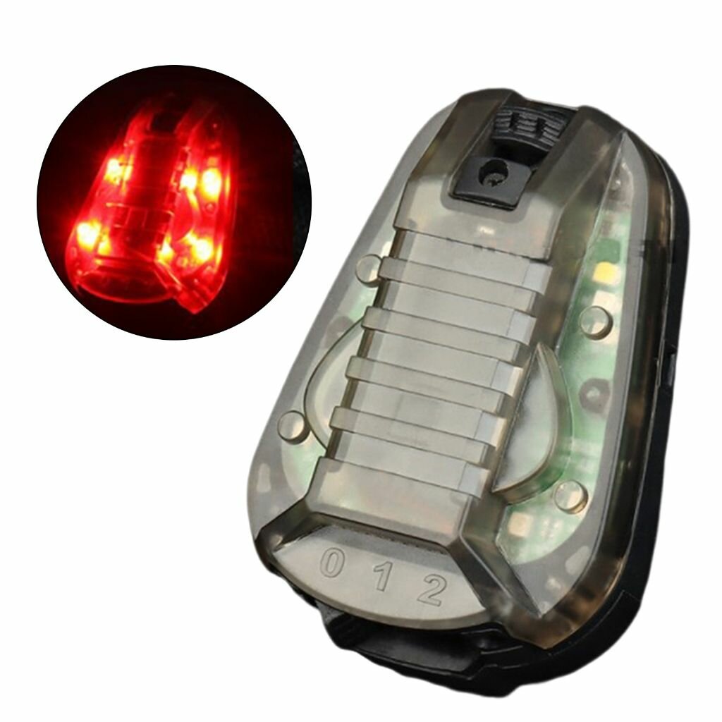 Набор инструментов для оказания первой помощи, Водонепроницаемый сигнальный фонарь для выживания на открытом воздухе - черный корпус - красный свет