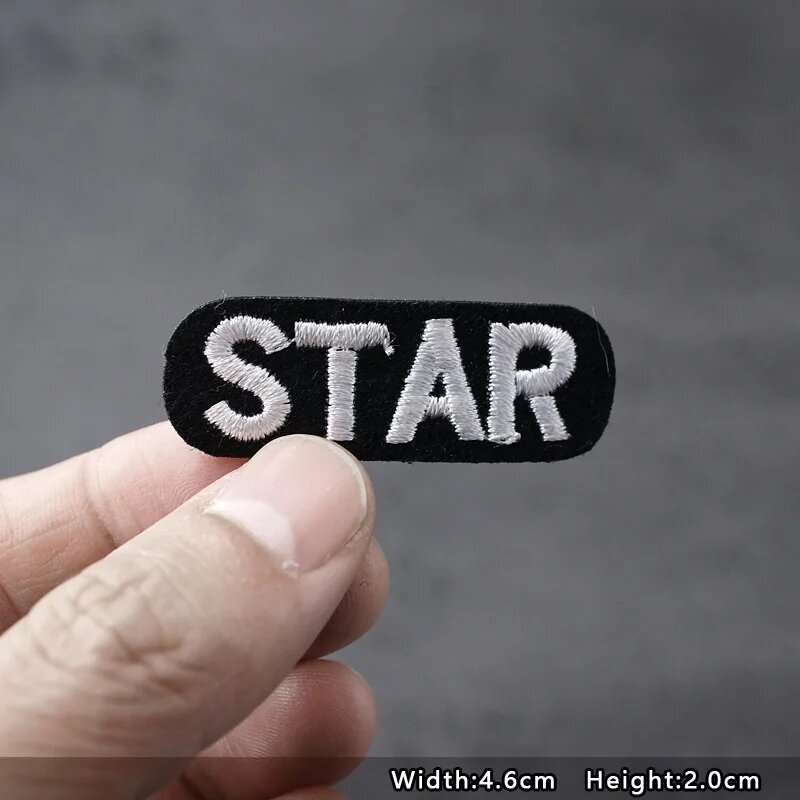 Нашивка "STAR" серая, 4.6x2 см, Цвет: 22