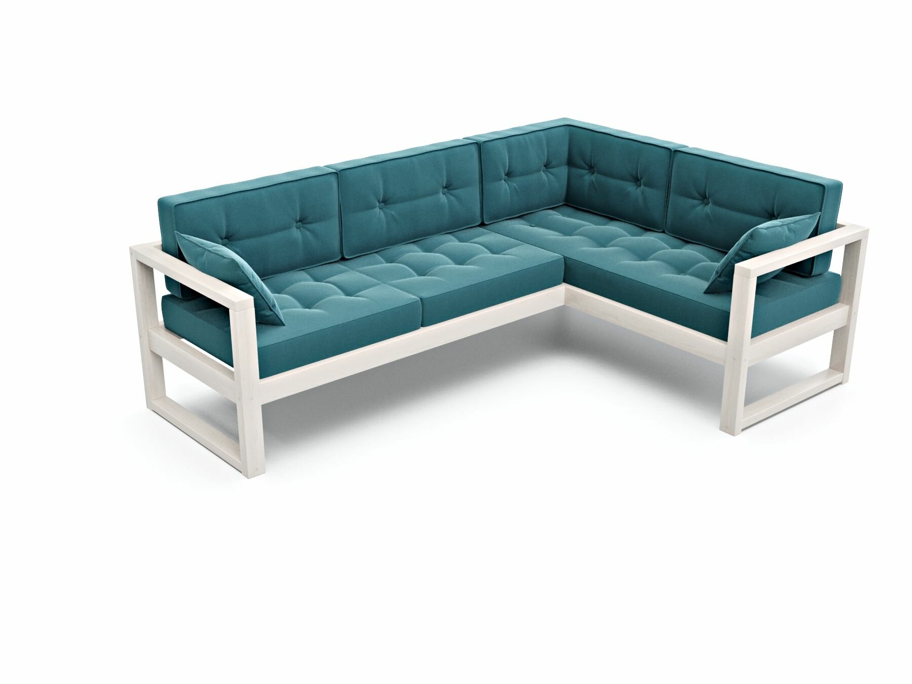 Диван Астер Угловой Velvet Белый Blue