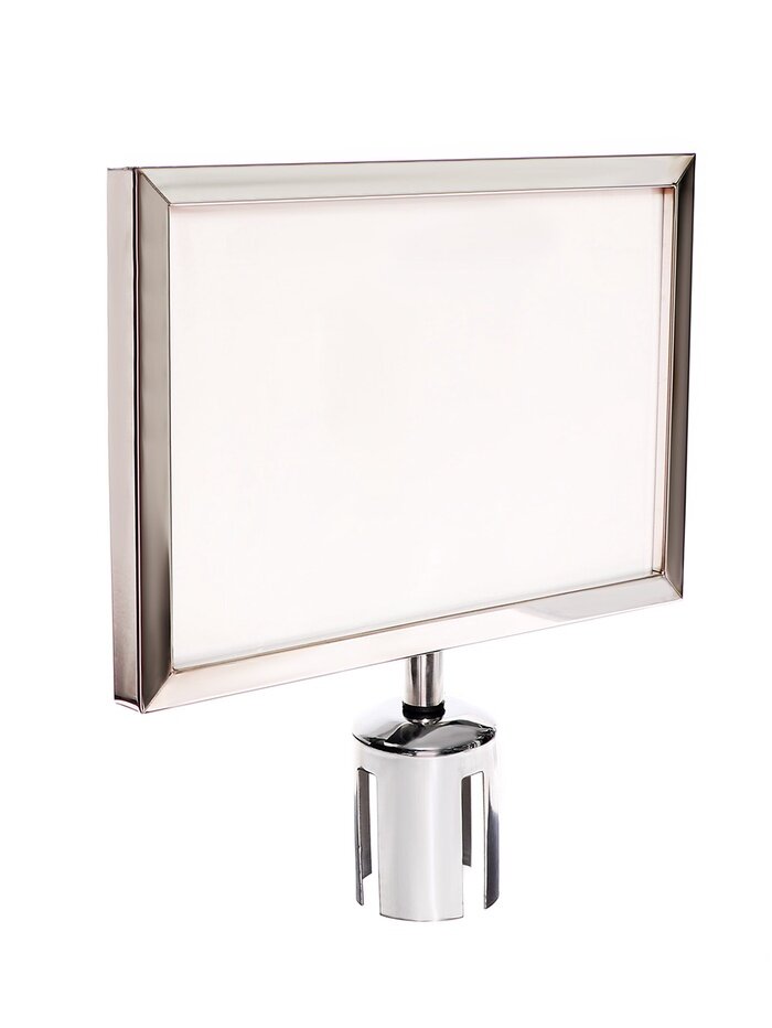 Информационная рамка горизонтальная А4, высота-32 см, ширина-34 см, d=7 см, серебро