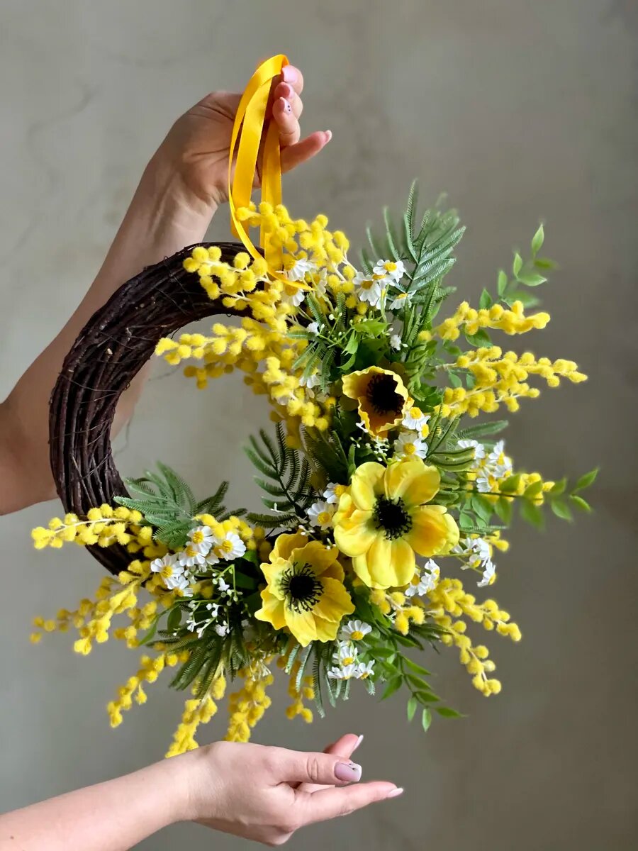 Весенний веночек ручной работы