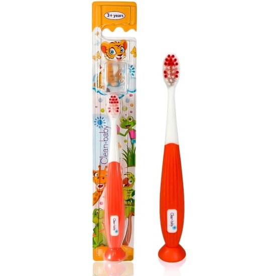 Детская зубная щетка Clean-baby Животные 3+ лет, мягкая