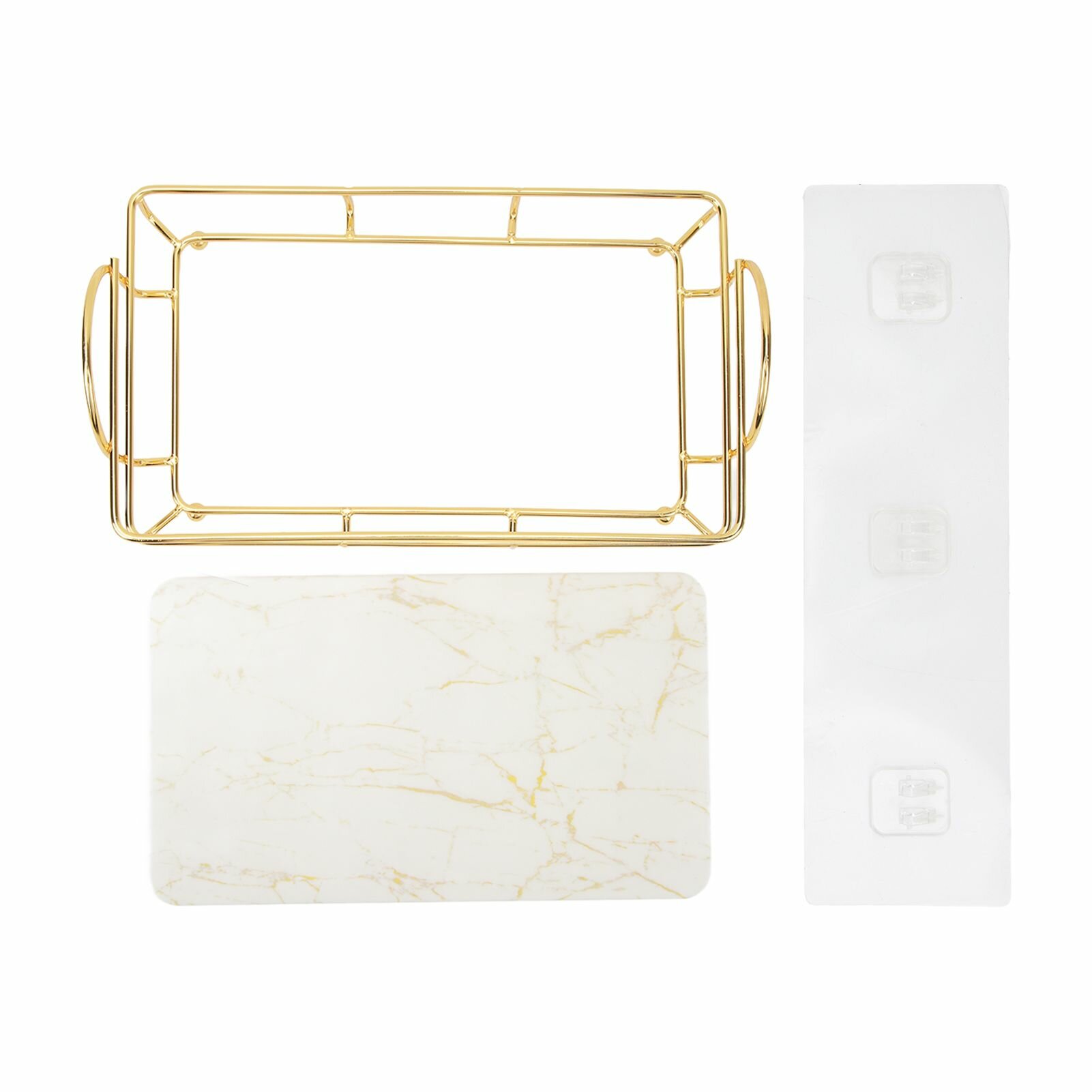 Золотой овальный поднос декоративный, на черной основе