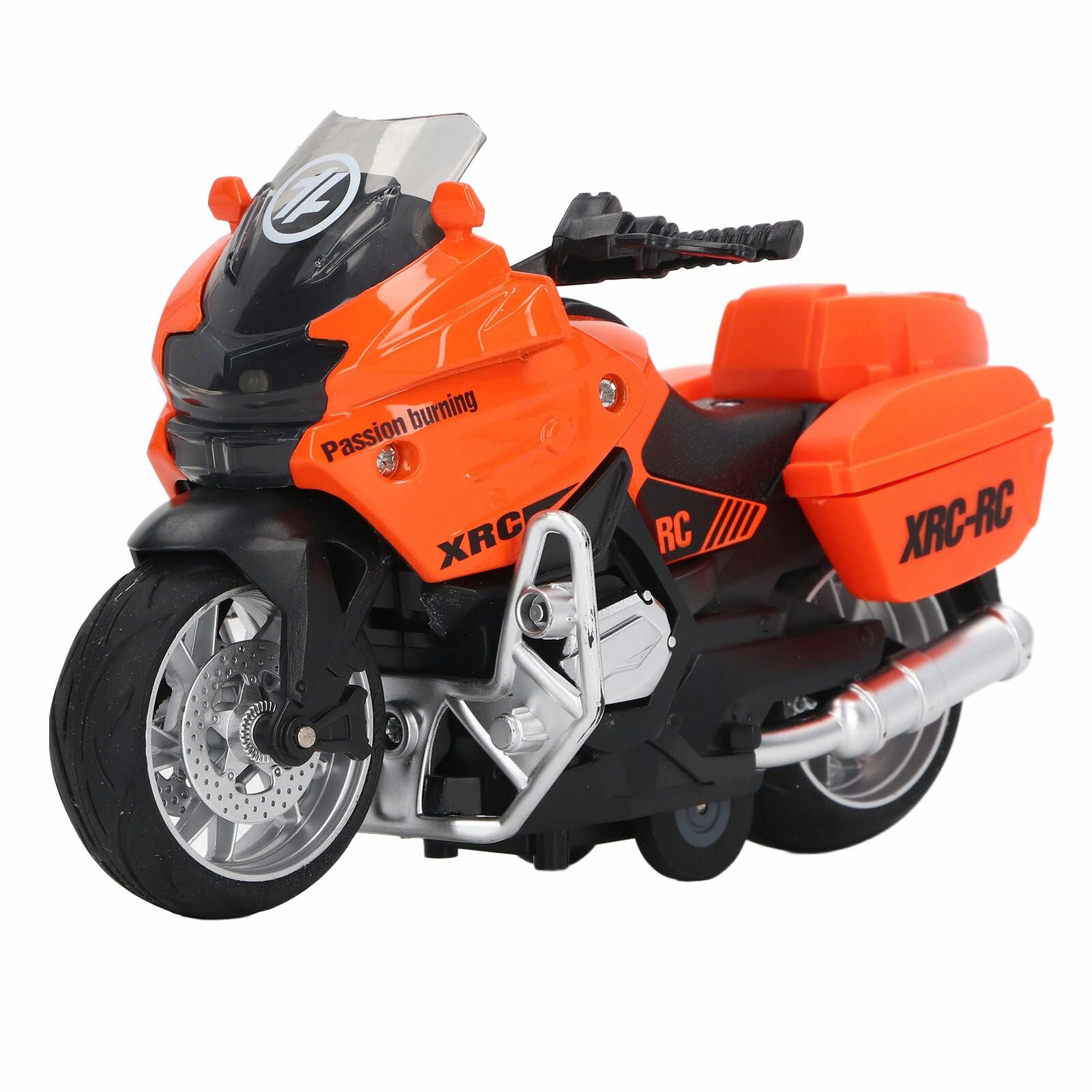 Мотоцикл модельный игрушечный масштаб 1:16, оранжевый, световой и звуковой эффекты, образовательная игрушка для детей