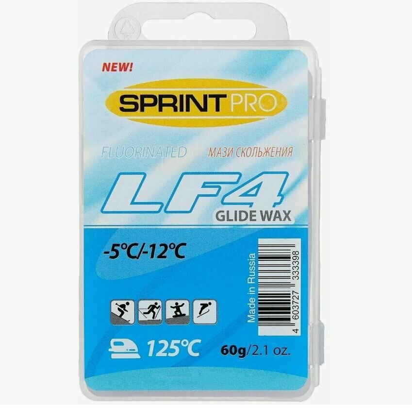 Мазь скольжения (парафин) SPRINT PRO LF4 (-5 -12 C) 60 гр. синяя