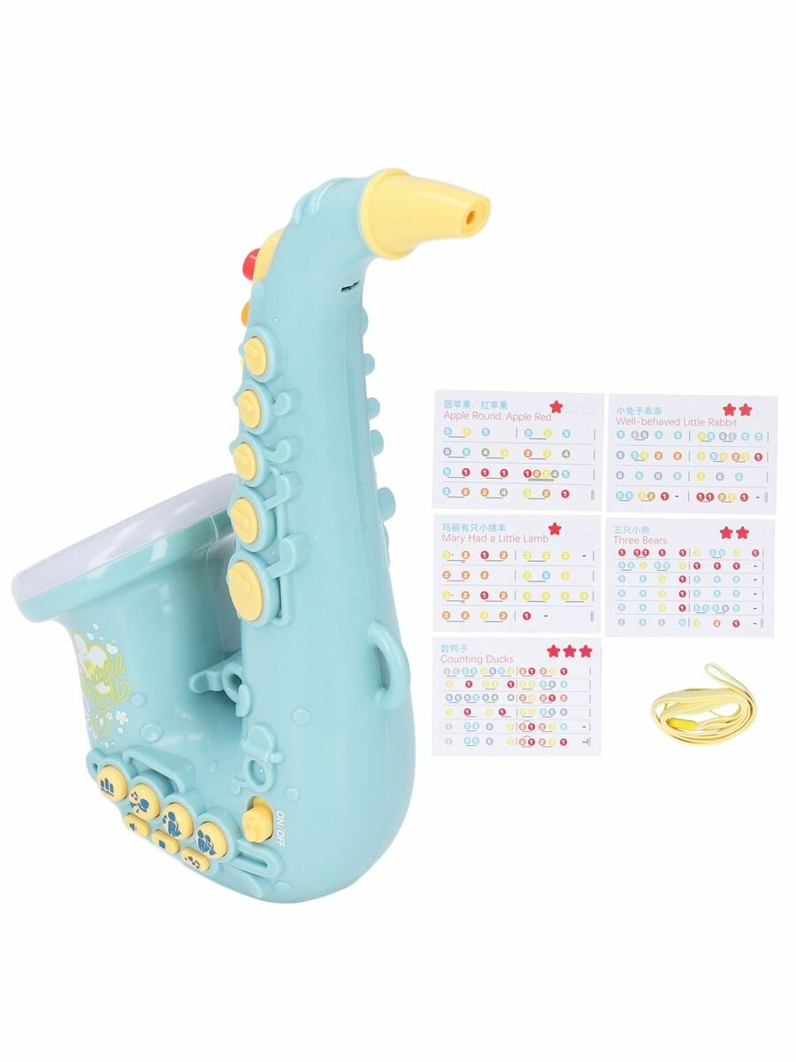 Регулируемая детская игрушка-саксофон для мальчиков и девочек, прекрасная зеленая игрушка-музыкальный инструмент, идеальный подарок на день рождения или вечеринку