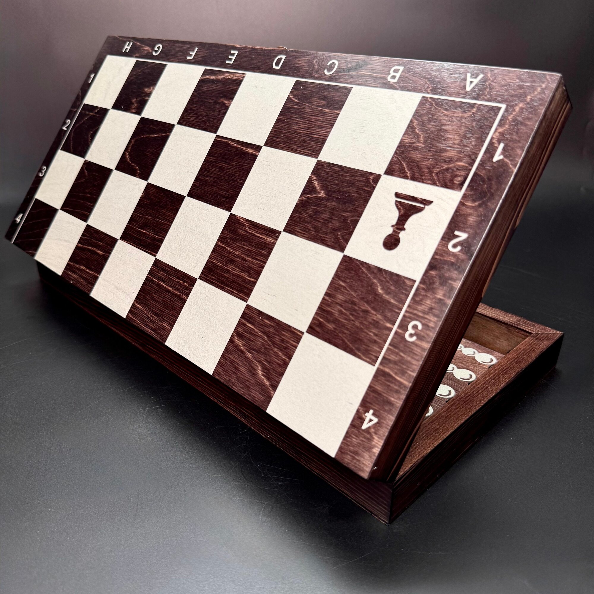 Шахматы 3в1 с гроссмейстерскими деревянными фигурами