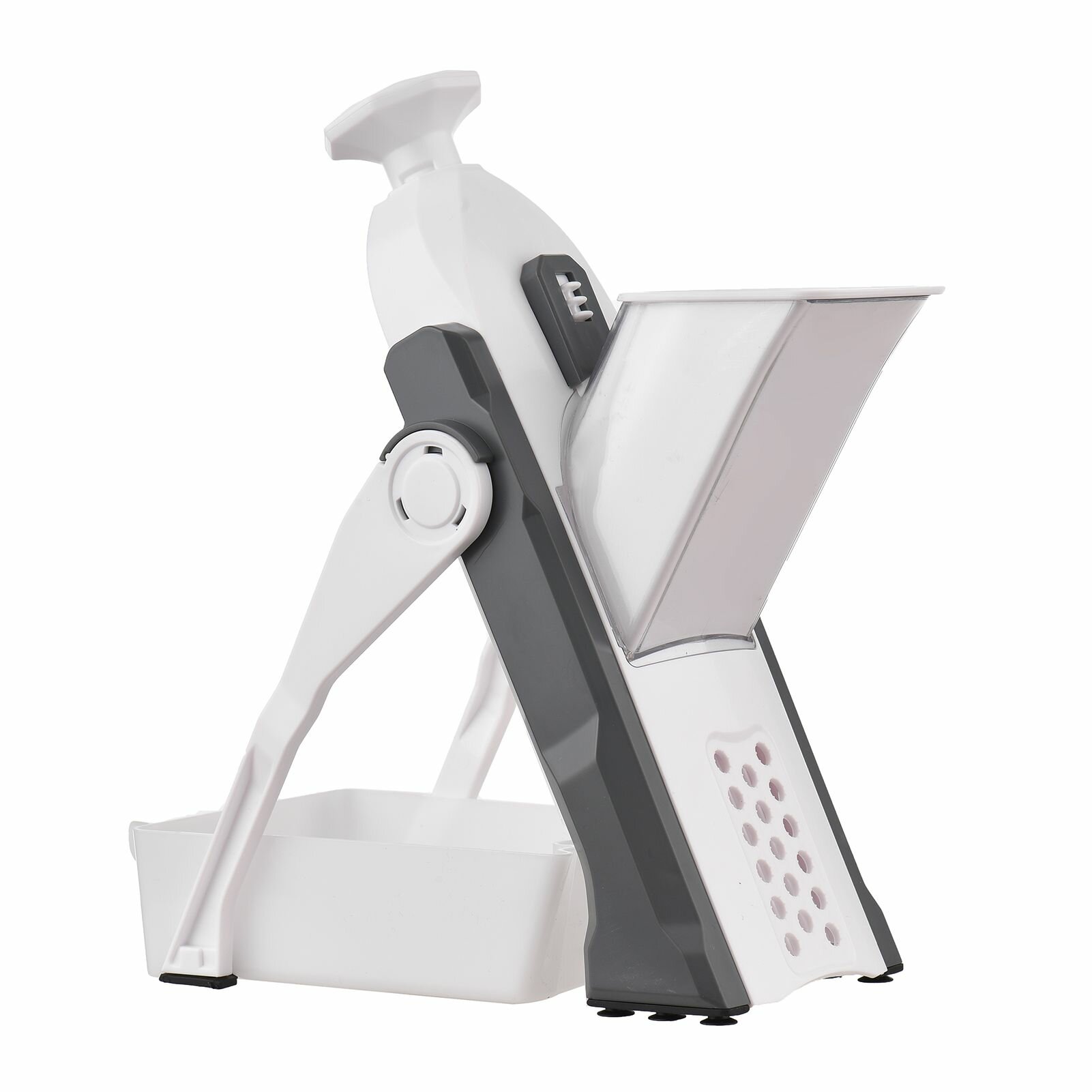 Регулируемая овощерезка-мандолина, безопасная кухонная резак для картофеля, лука, огурцов, моркови с контейнером и щеткой для чистки