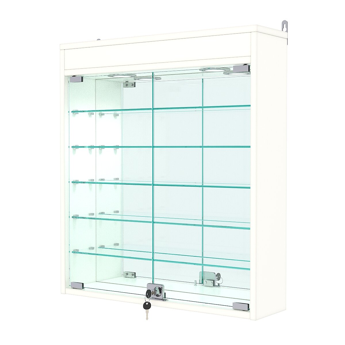 Витрина настенная №1-8А с зеркалом и подсветкой, Белый. Производитель товара - компания Westcom.