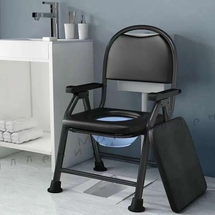 Биотуалет для дома, Доступно для пожилых беременных женщин, Выдвижная высота, Черный