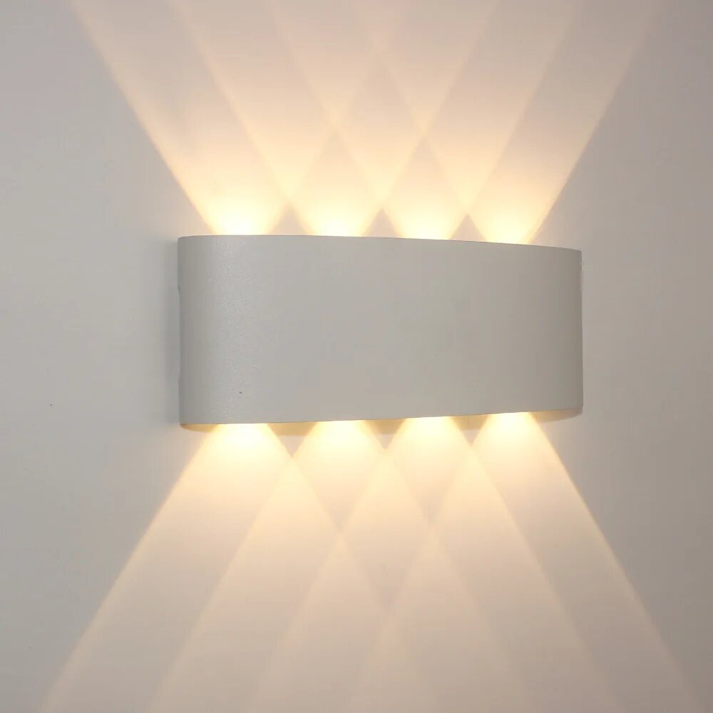 Настенный светильник KSDLIGHT с датчиком движения, IP65, белый/черный, Motion Sensor, Природный белый (3500-5500K), 8W White