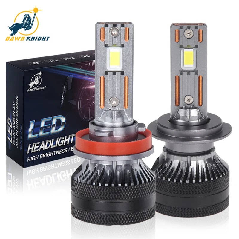 Светодиодные Лампы Для Фар DAWN KNIGHT 140W K5C PLUS H7 H11 H1 H4 4300K HB3 HB4 С Двойной Медной Трубкой, Автомобильные Фары 12В