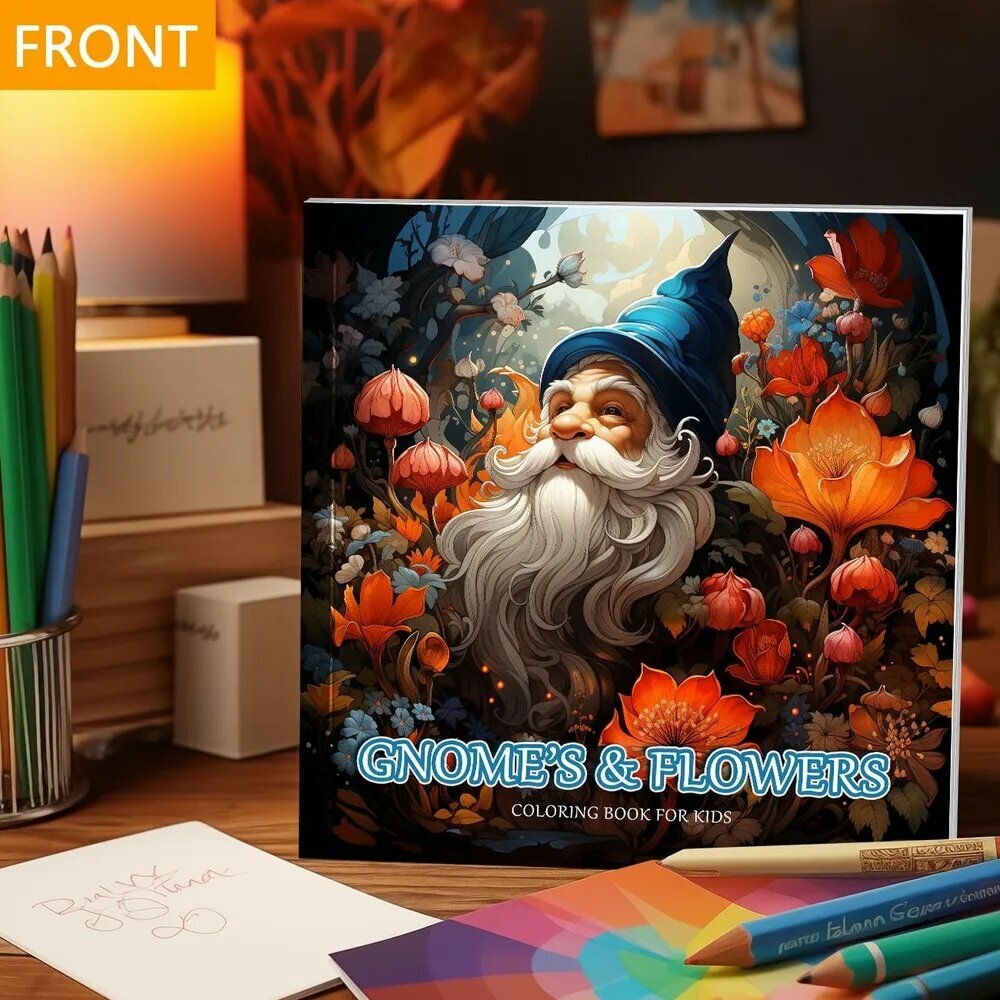 Книжка-раскраска в стиле гномов, Альбом для рисования Гном, высокое качество Книга каракулей 20 см*20 см, подходит для раскрашивания как взрослыми, так и детьми