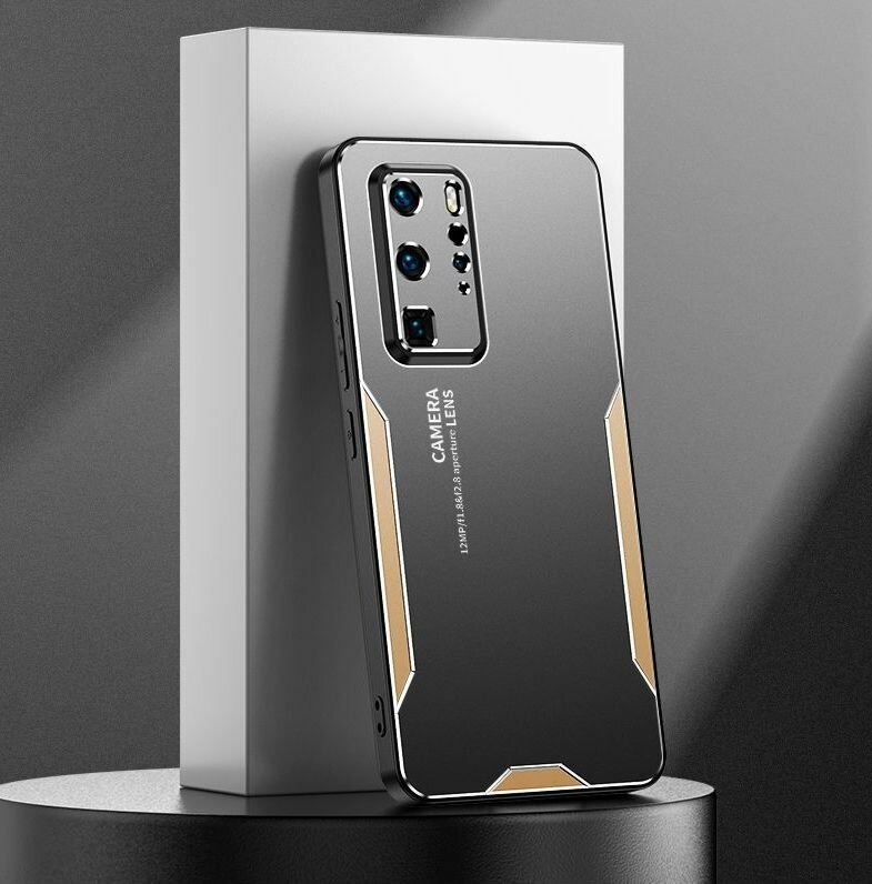 Подходит для Huawei P40 Pro / Хуавей П40 Про, защитная крышка из алюминия, металлическая защитная оболочка + защитное стекло в подарок