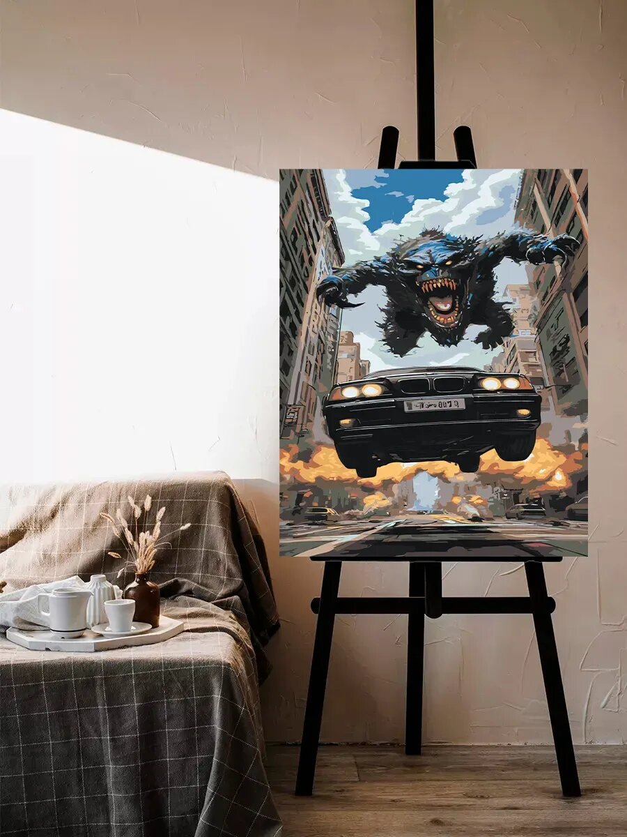 Картина по номерам БМВ Волк Машина Автомобиль Авто BMW