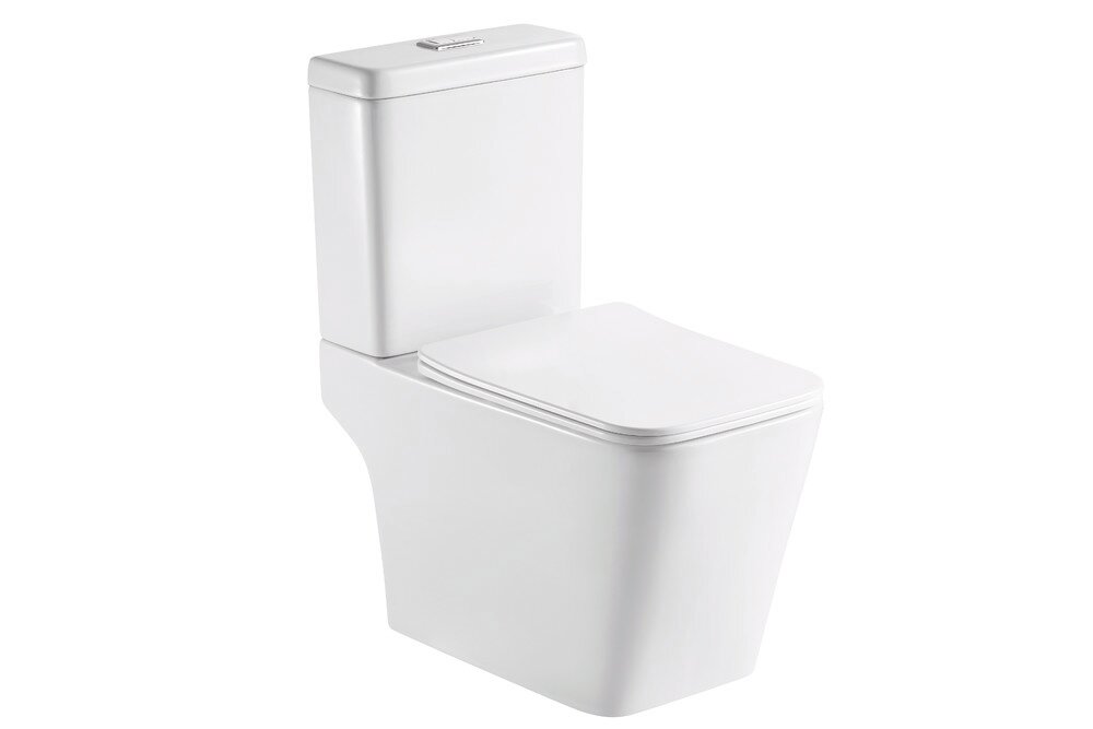 Унитаз-компакт с круговым смывом EVA GOLD EG308T безободковый, тонкое сиденье