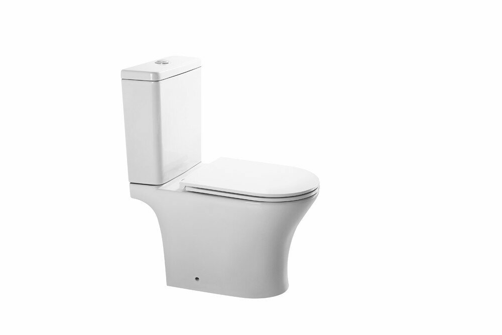 Унитаз-компакт с круговым смывом EVA GOLD EG301T безободковый, тонкое сиденье