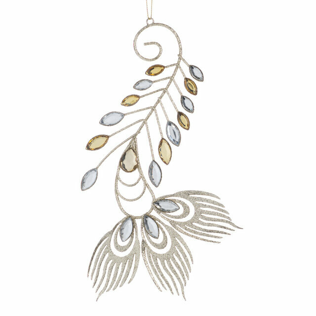 Елочная игрушка Перо Жозель - Piuma di Pavone 22 см, подвеска, Goodwill, TR21146-1