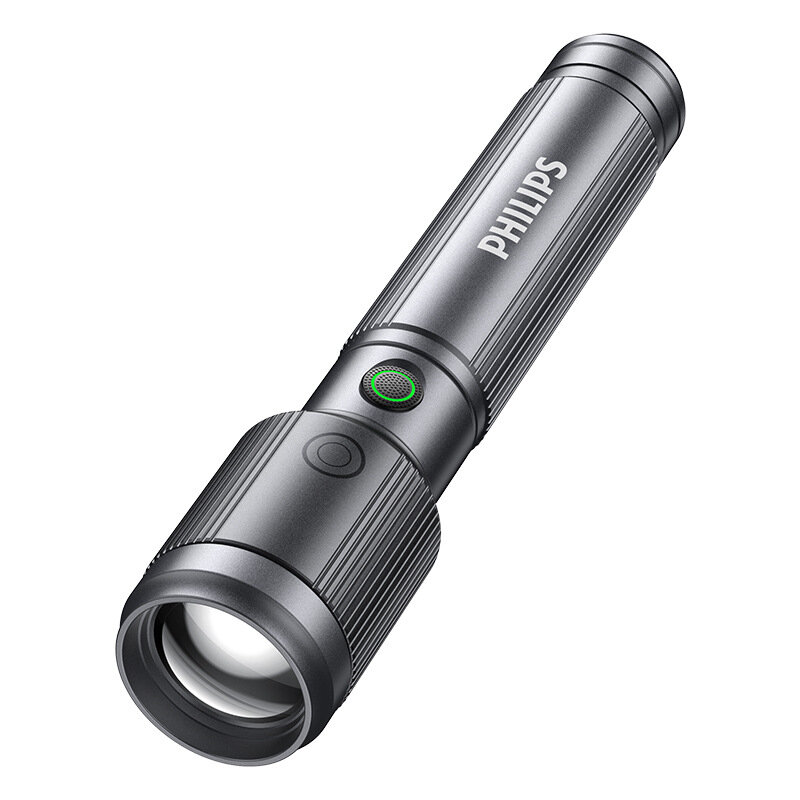 Мощный световой фонарик super bright zoom перезаряжаемый наружный серебристо-серый