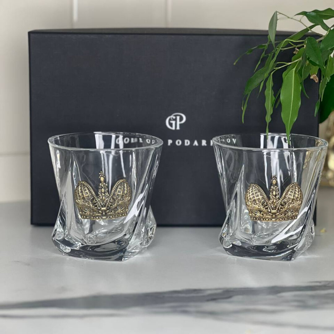 Набор бокалов для виски Золотая корона (в коробке)