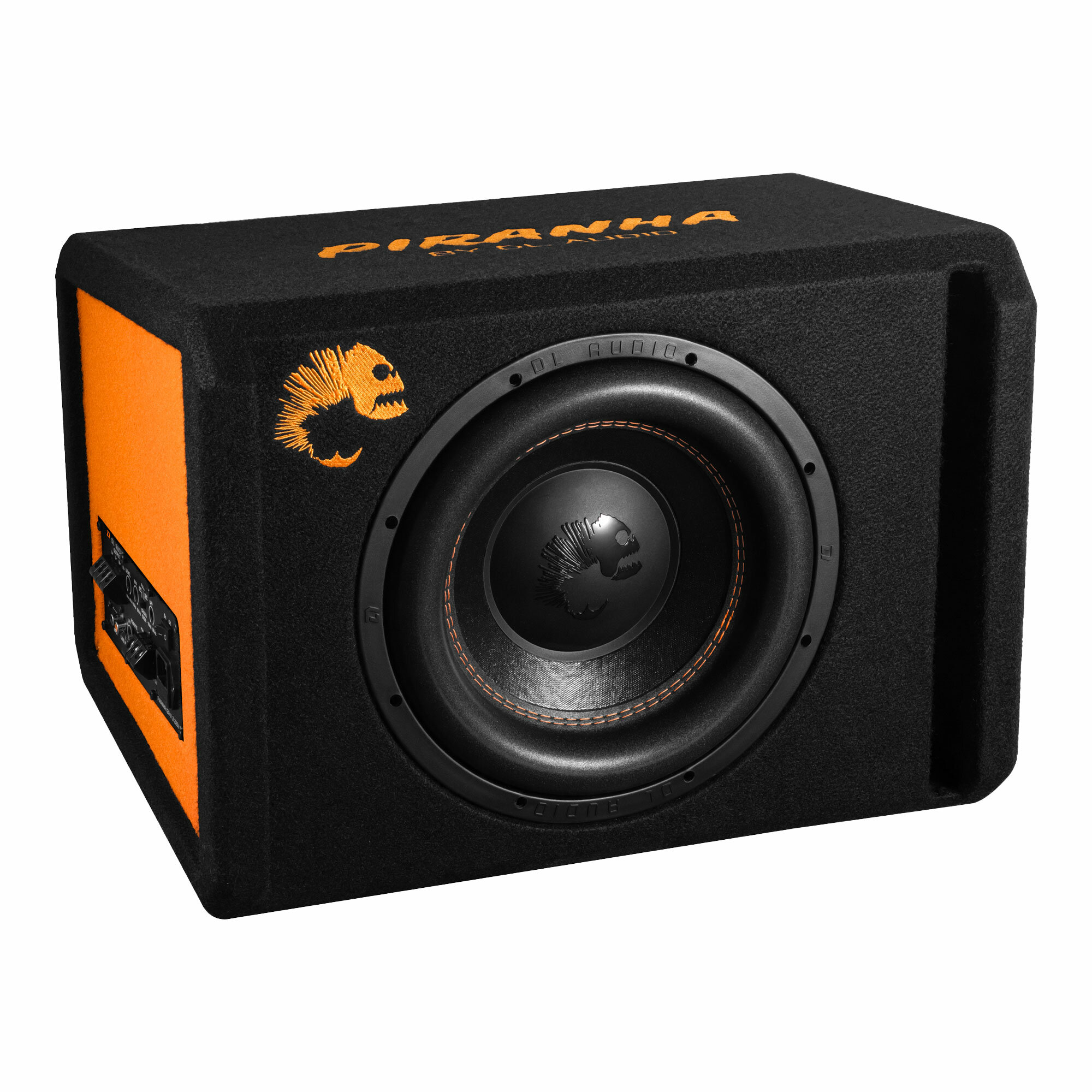 Активный сабвуфер DL Audio Piranha 12A Black 2.1 V.2, 12 дюймов, 12V/220V, Bluetooth, 2 канала на фронт