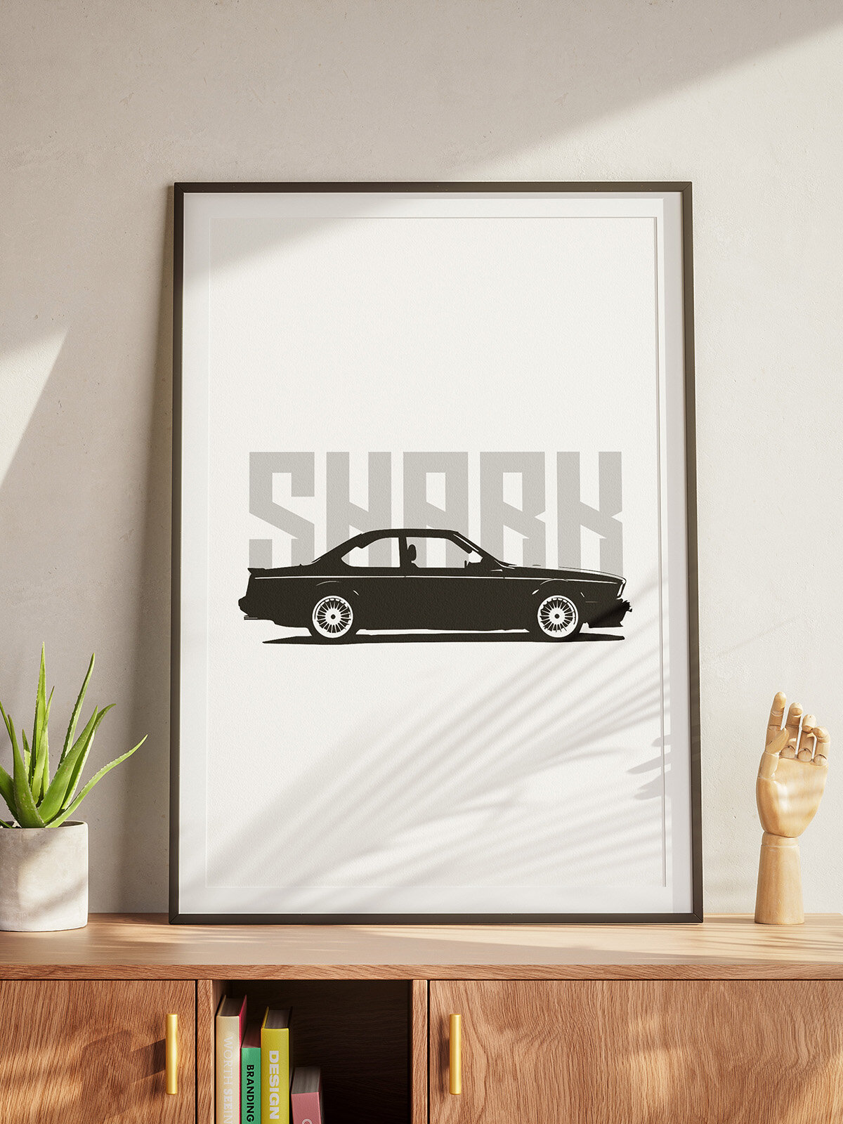 Постер bmw e24 30х40 см, Автомобильный постер для интерьера
