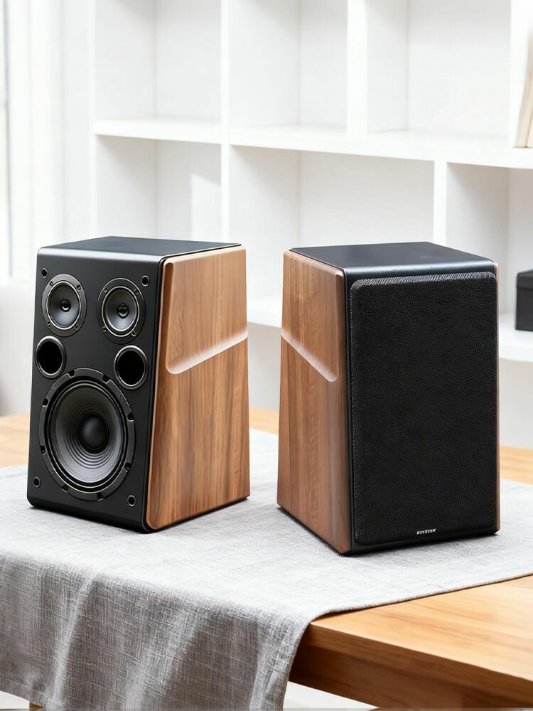 HIFI Колонки для телевизор , 8 дюймов Трехполосный деревянный динамик, 200 Вт, коричневый