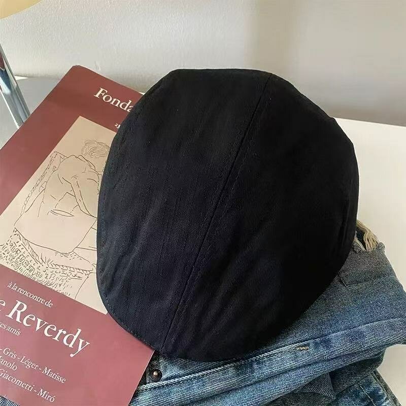 Коричневый замшевый берет Майяра, женский осенне-зимний универсальный ретро-берет с открытой шляпой газетчика, шляпа с большой окружностью головы