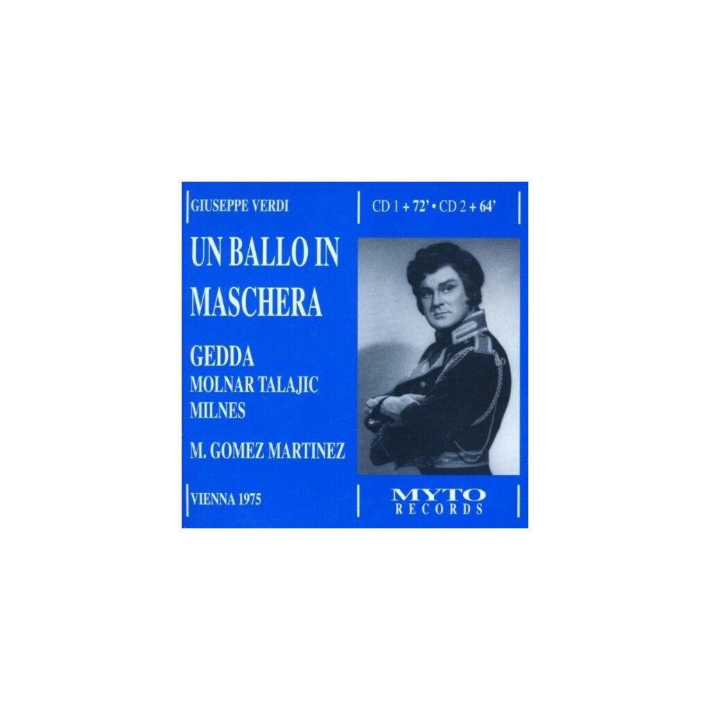 Диск Verdi: Un Ballo in maschera. / Gedda. 1975 (2 CD)