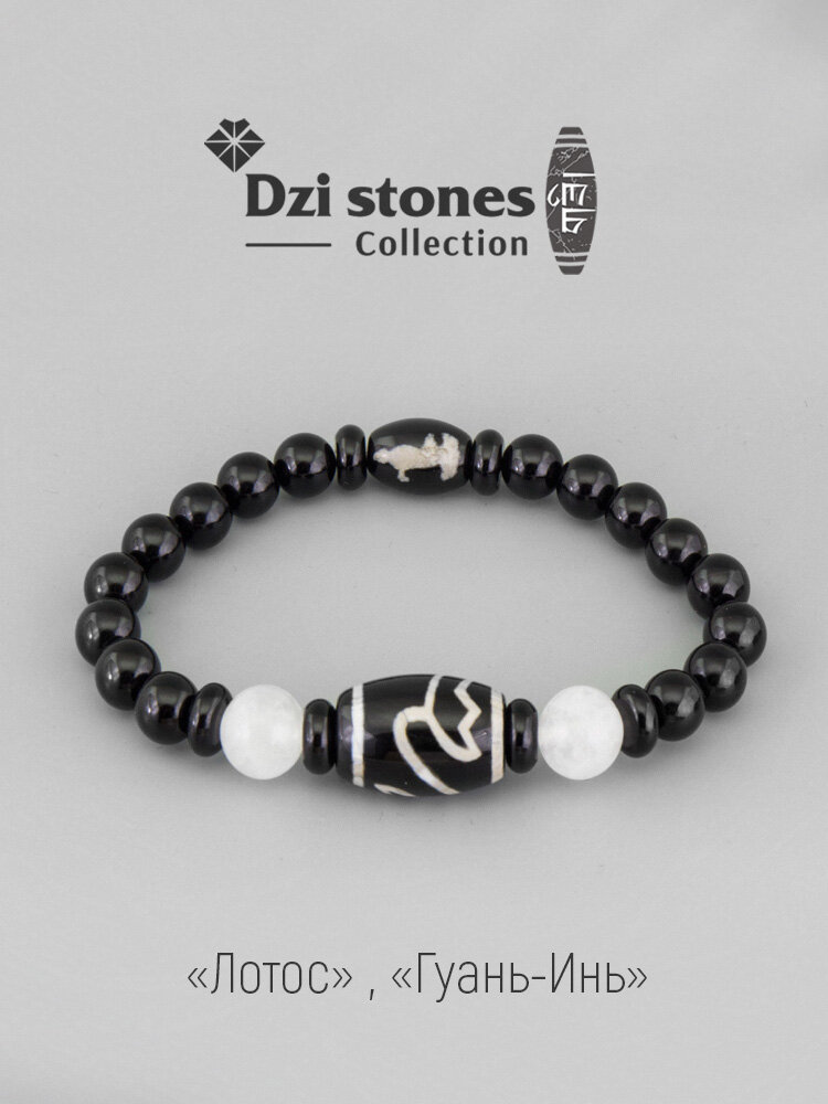 Браслет, агат, кварц, оникс