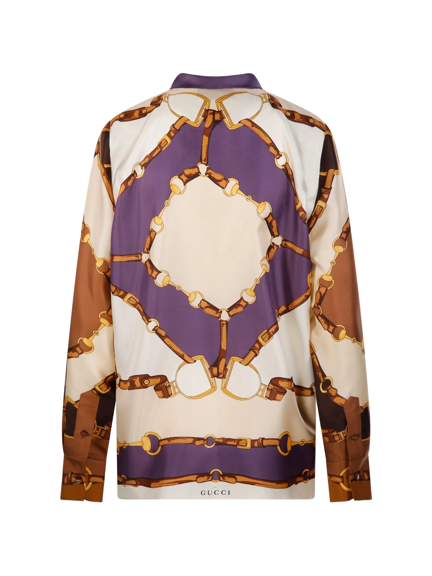 Рубашка GUCCI Printed silk till shirt, размер 46, разноцветный — фото 1