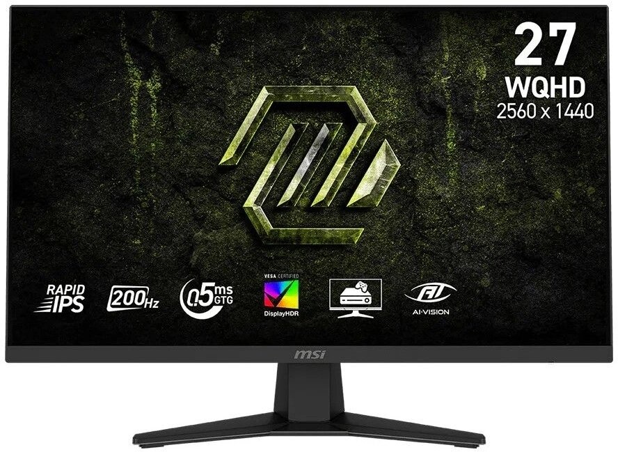 Монитор MSI 27" Mag 274QF E20 черный IPS LED 16:9 HDMI полуматовая 1200:1 250cd 178гр/178гр 2560x1440 200Hz DP Quad 2K (1440p) 4.9кг