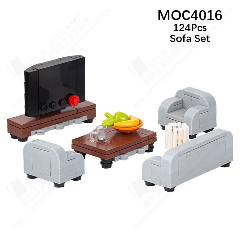 Набор мебели для LEGO MOC4016, 124 деталей