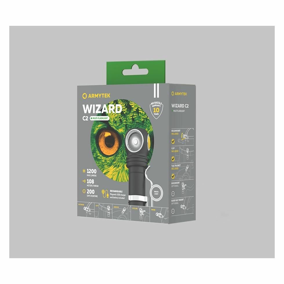 Фонарь Armytek Wizard C2 Magnet USB Белый — фото 1