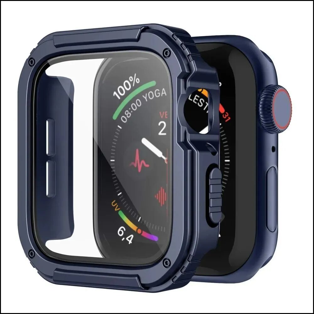 Прочный чехол для Apple Watch 49 мм 45 мм 44 мм 42 мм 41 мм 40 мм 38 мм серии 9 8 7 6 5 4 3 с экраном военного класса для iWatch серии протектор чехол