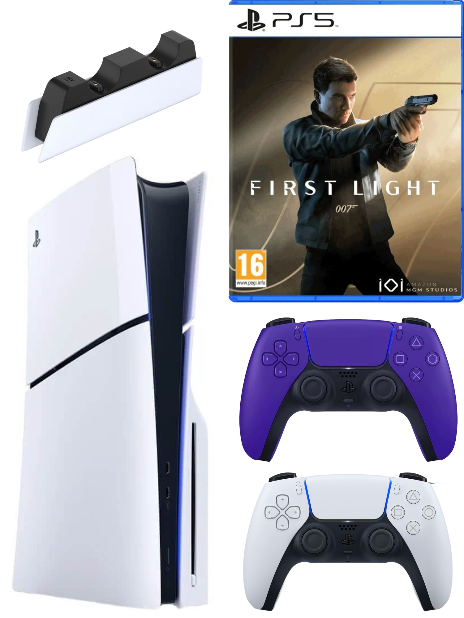 Игровая приставка Sony PS 5 Slim, 1ТБ(с дисководом) +2 геймпад + Зарядная станция+First Light 007 (подробности в чате)