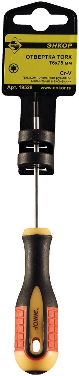 Отвертка Энкор Torx T6х75мм 4 шт.