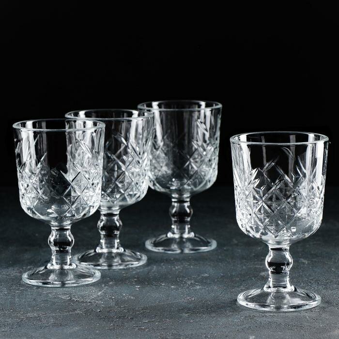 Бокалы для вина Paşabahçe Timeless, 320 мл, набор 4 шт, стекло, прозрачные