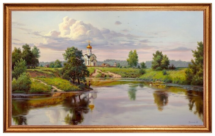 Картина на холсте, "Русь", 100х60 см. Холст на деревянном подрамнике, оформлена в багет, Арт. ПИ-х20