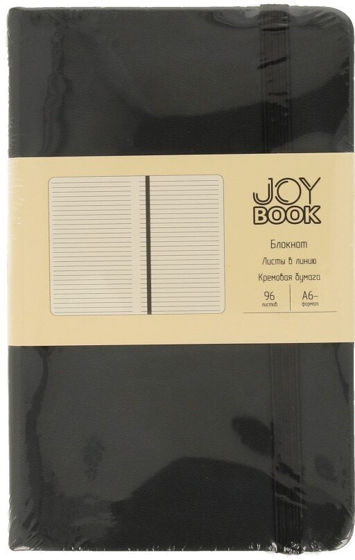 Listoff Joy Book A6 94х144 мм блокнот 96 листов в линии черный агат для заметок