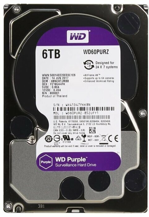 Жесткий диск Western Digital WD60PURZ, 6 ТБ