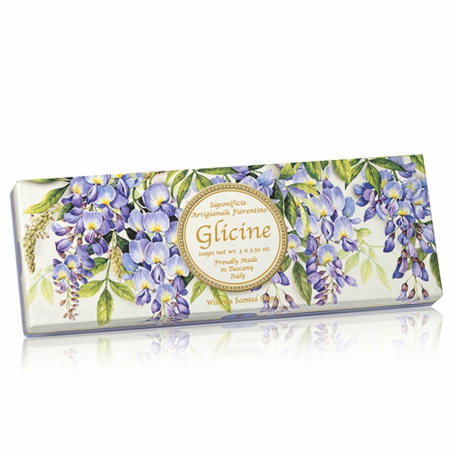 SAF Глициния набор мыла Glicine круглое, 3 х 100 г