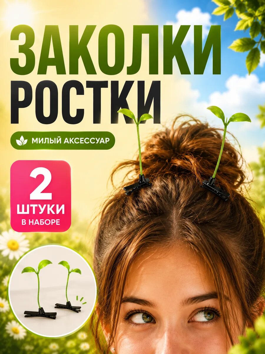 Заколки зажимы для волос ростки