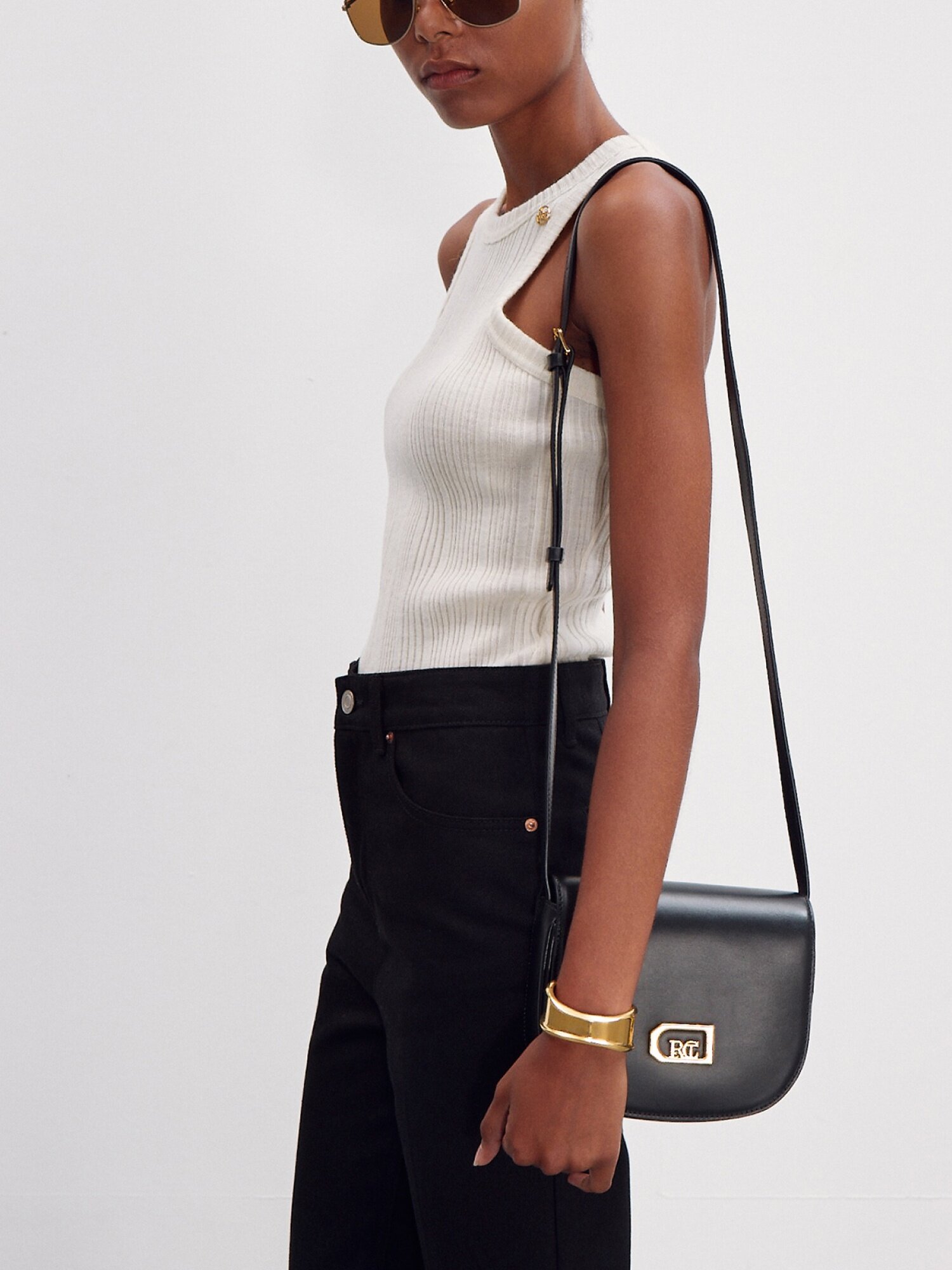 Сумка клатч RECTO Eclipse Shoulder Bag, фактура гладкая, черный — фото 1