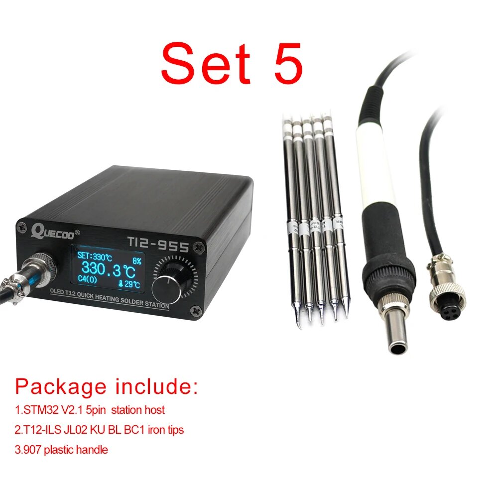 QUECOO STM32-T12-955 паяльная станция Set 5