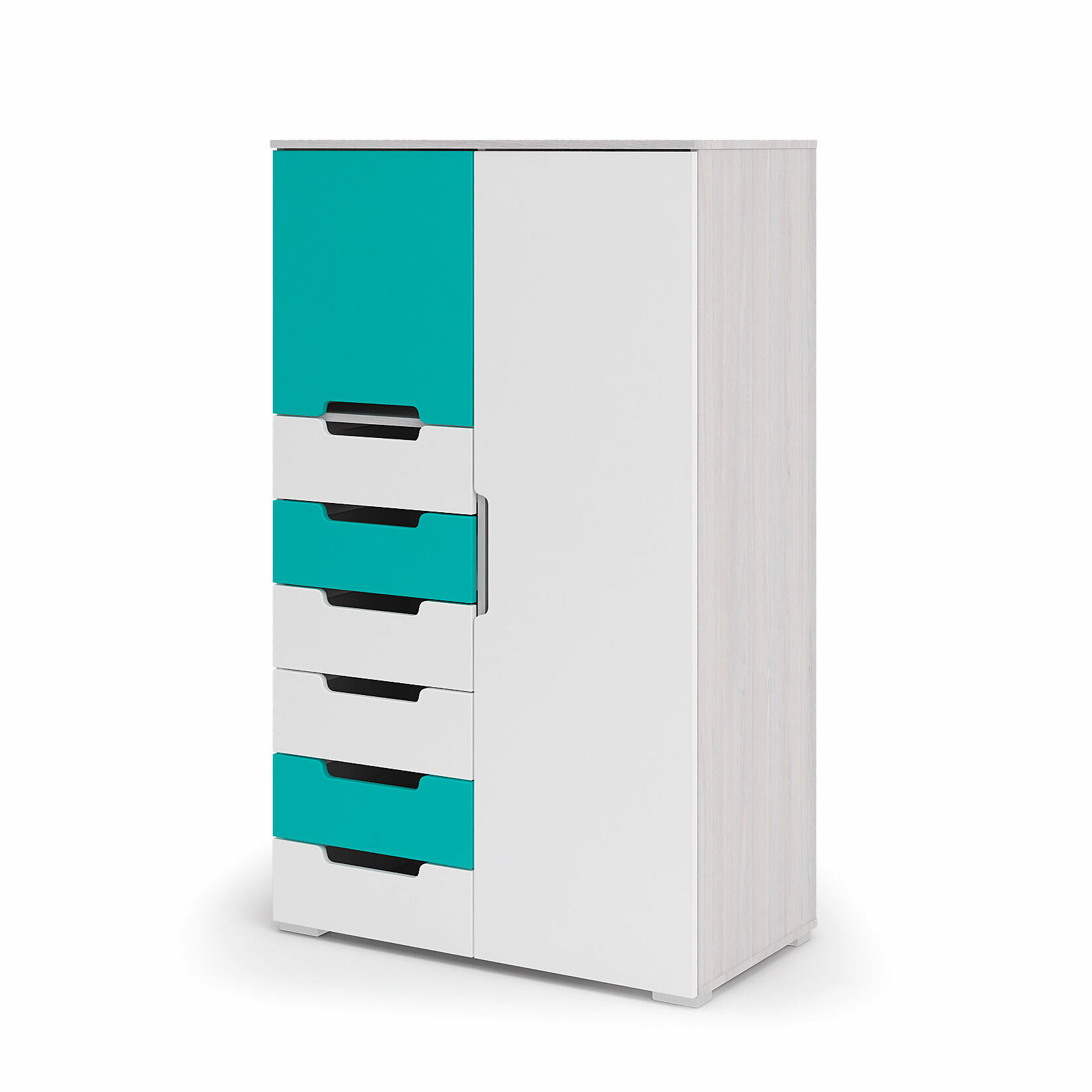 Комод с ящиками МИА КМ 053 90,4х150х50,5 см, цвет анкор/металлик матовый