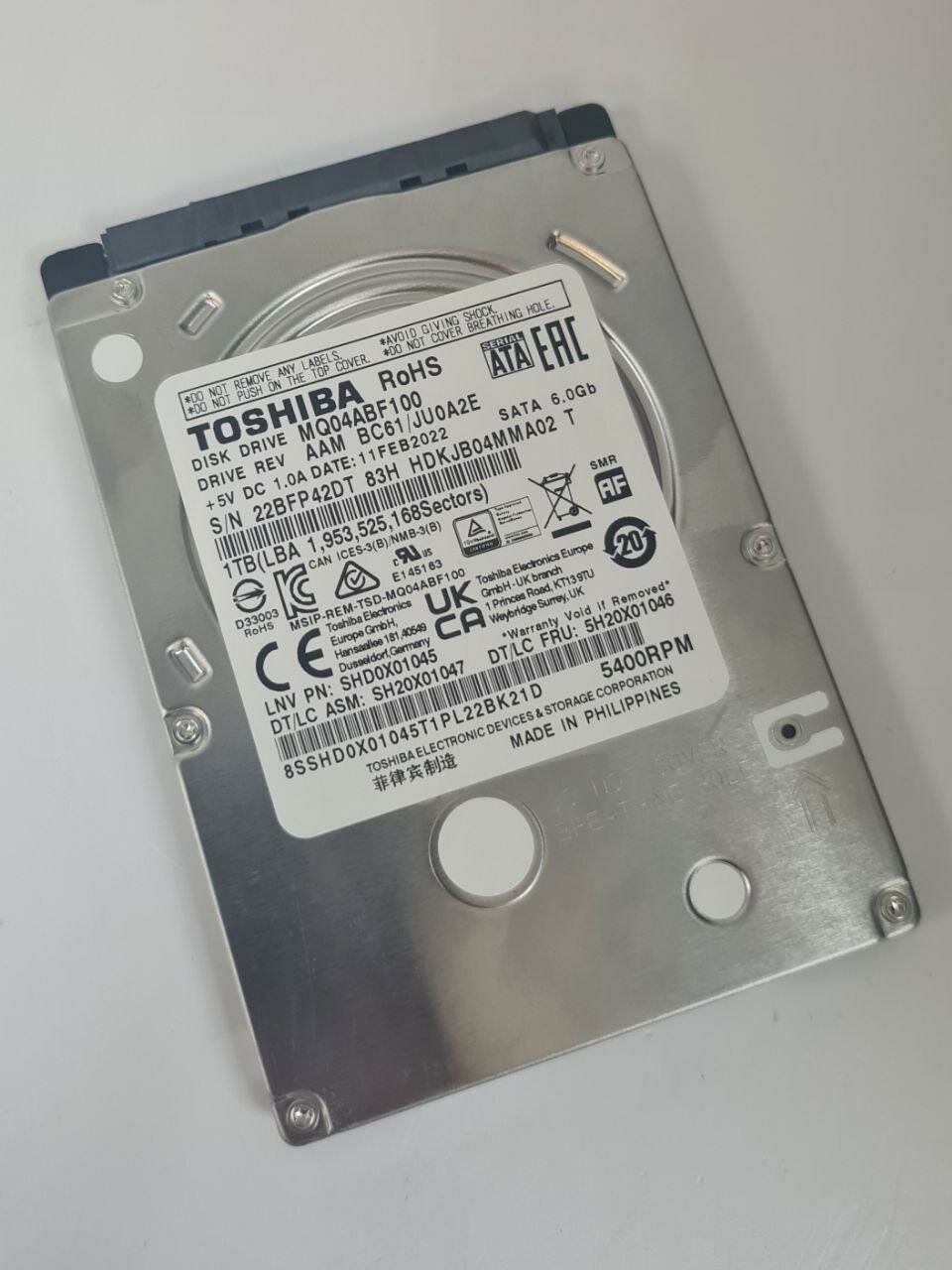 Жесткий диск Toshiba SATA-III 1Tb MQ04ABF100 MQ04 (5400rpm) 128Mb 2.5"