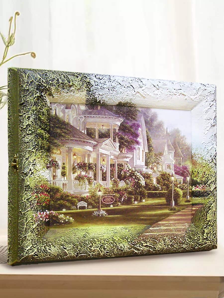 Ключница настенная в прихожую картина деревянная с полкой